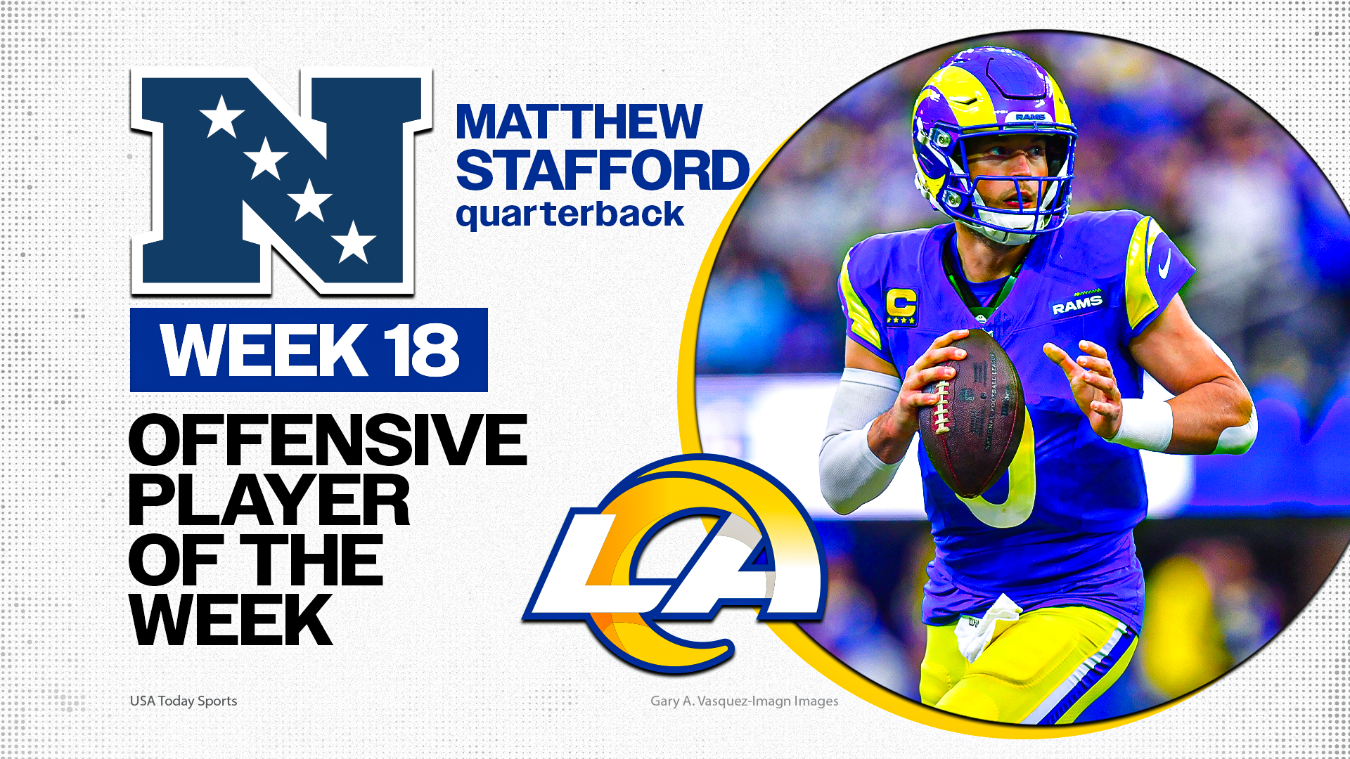 Matthew Stafford named NFC offensive player of the week for Week 18
