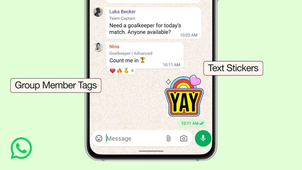WhatsApp makes group chats fun with new tags, stickers, & event tools