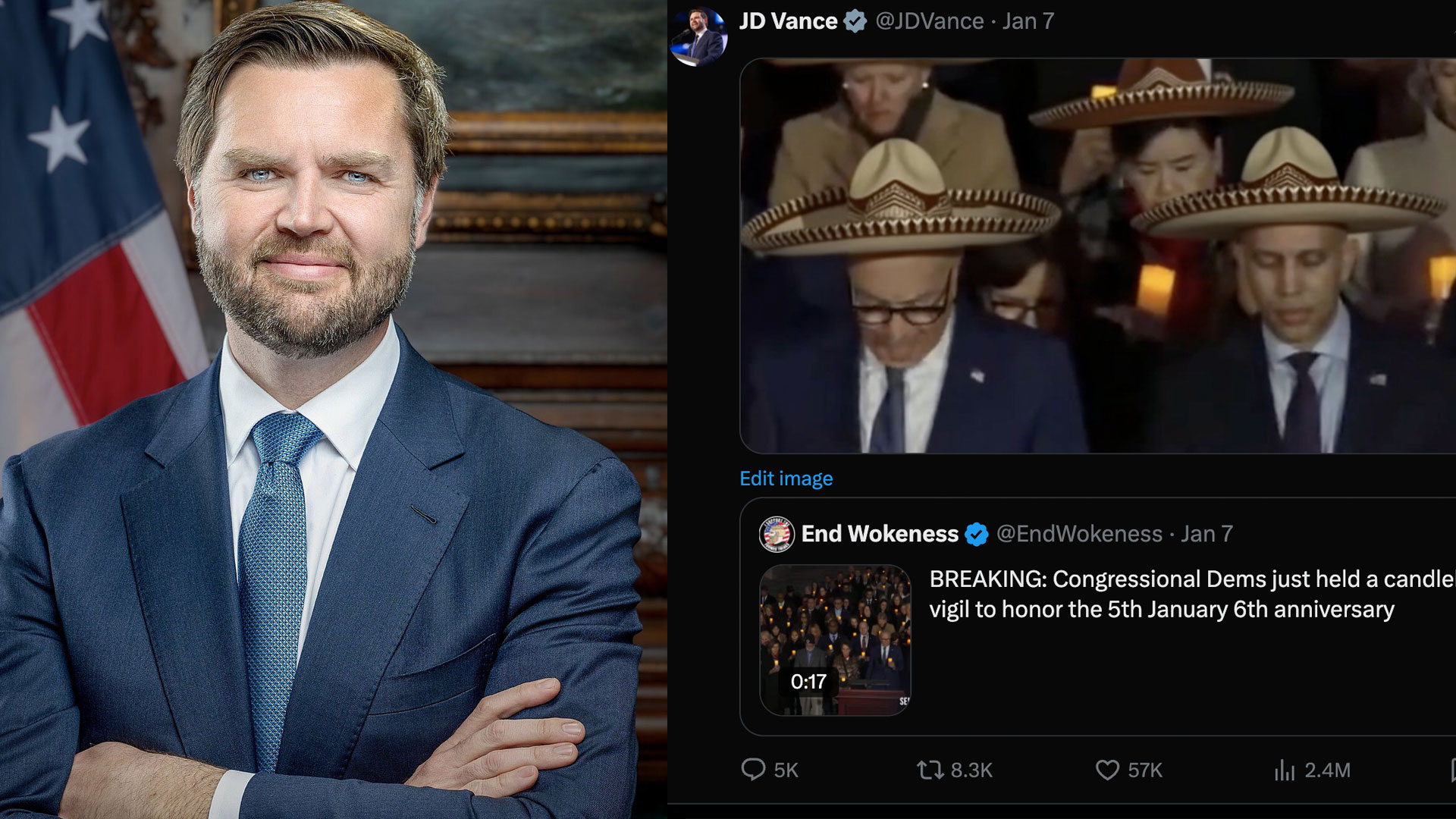 JD Vance faces backlash for 'Trump-style' insult mocking Democrats’ Jan ...