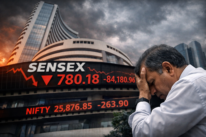 Dalal Street bloodbath! Sensex crashes 780 points, Nifty slips below ...