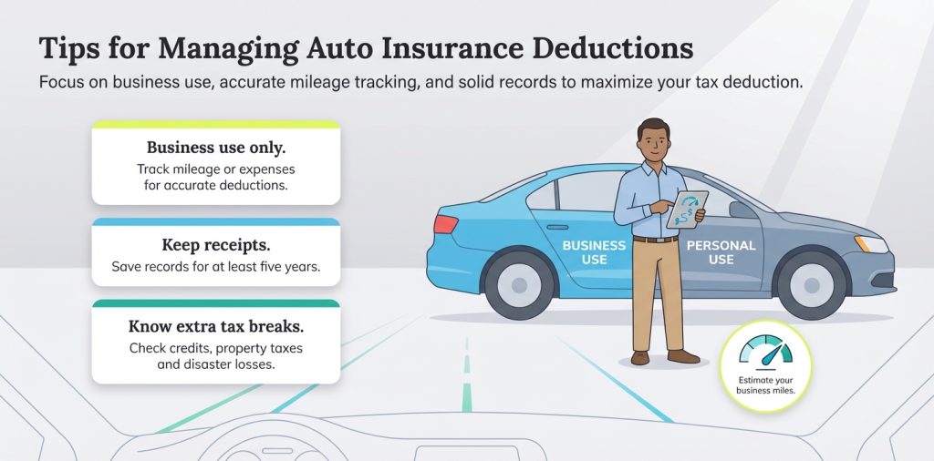 When is auto insurance tax deductible?