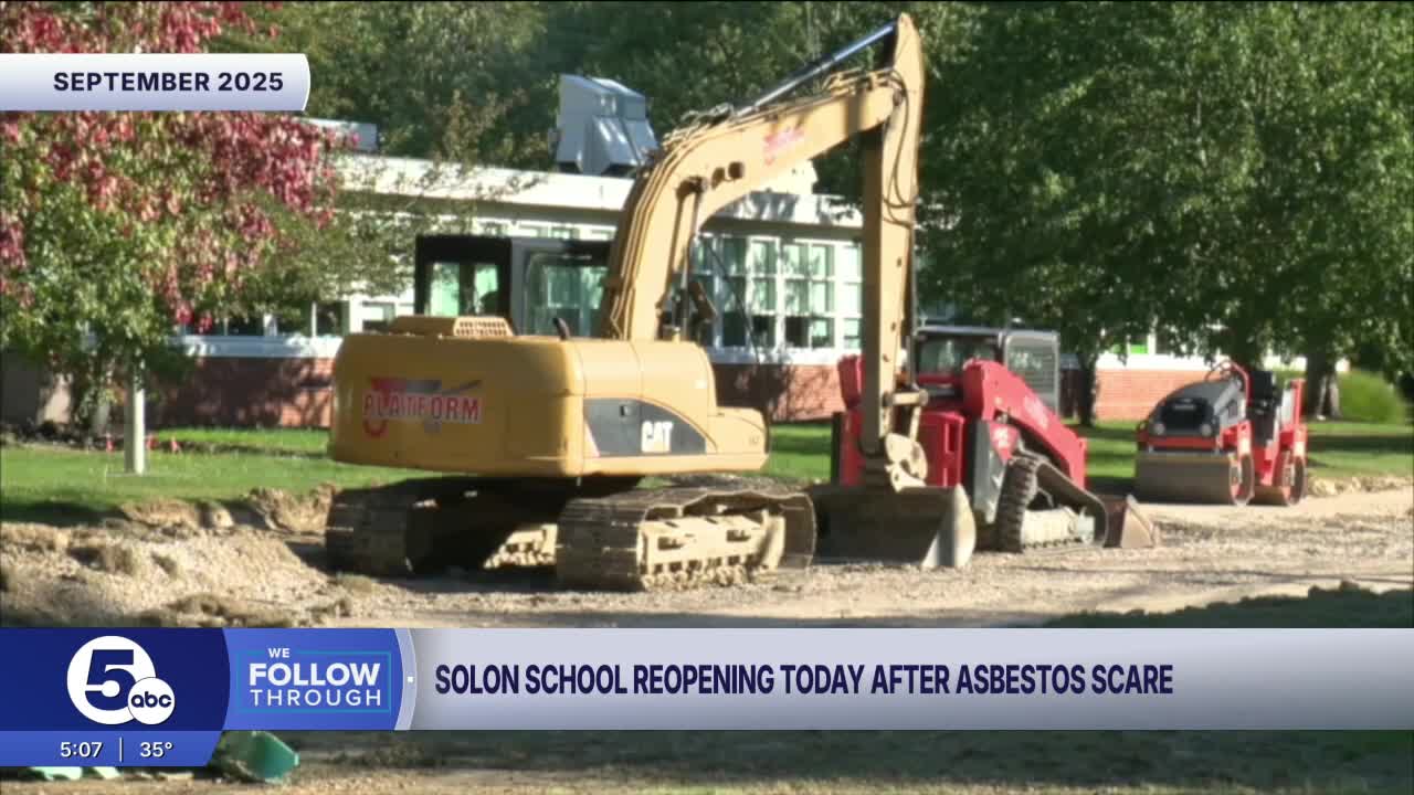 Students and staff return to Solon elementary school after asbestos closure