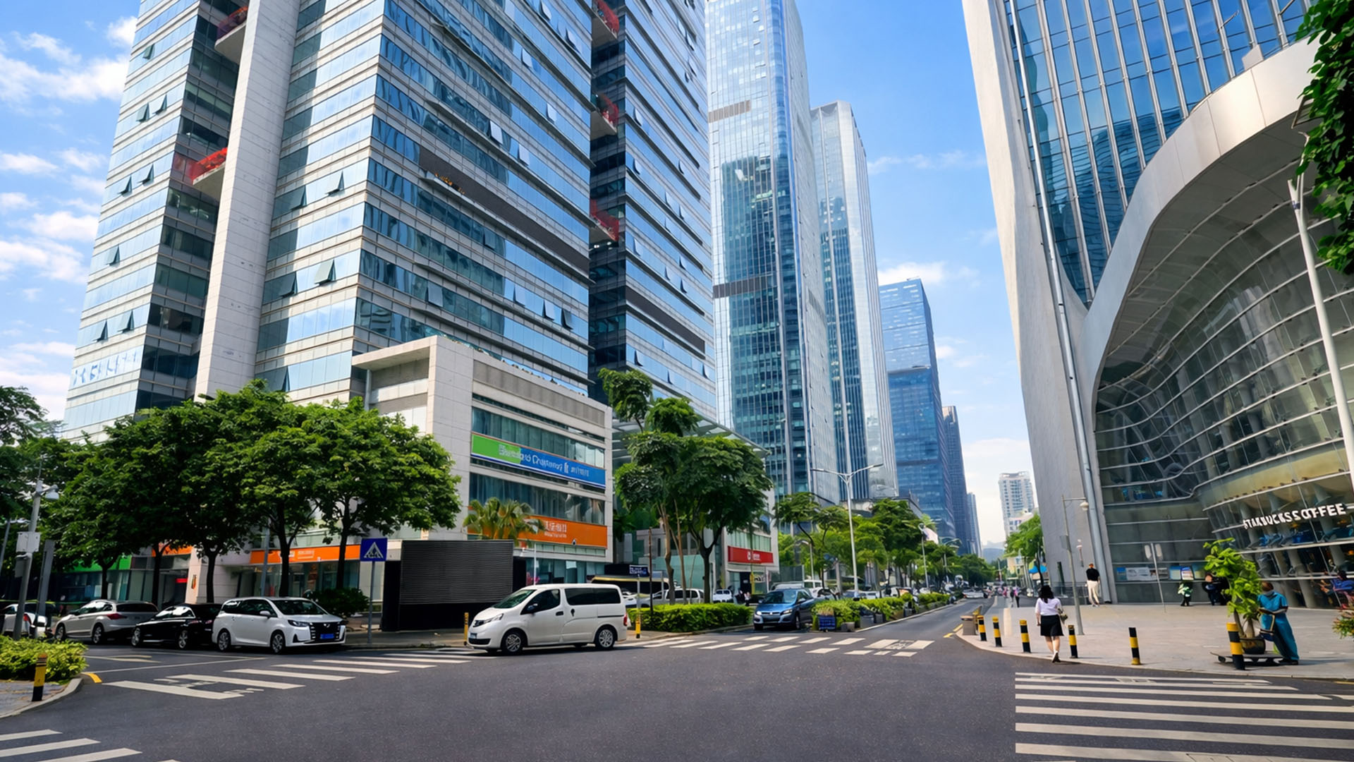 Un sendero tranquilo rodeado de árboles en Shenzhen, China