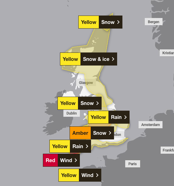 Storm Goretti map: Where Britain will be hit by snow and red warning