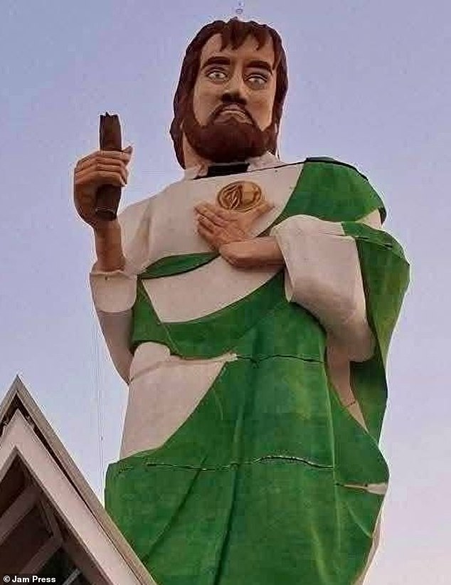 New 100ft religious statue mocked for looking like something from Minecraft
