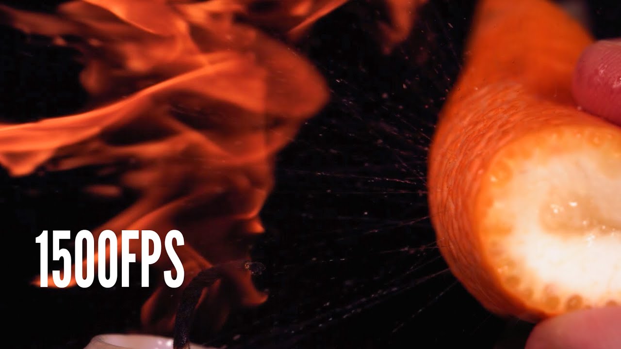 Orange peel ignites in slow motion at 1500 FPS: Mesmerizing macro