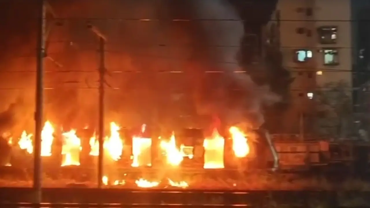 CR services hit after massive fire breaks out in garbage train at Kurla