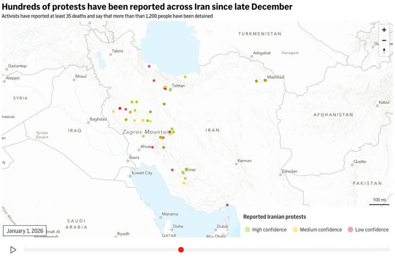 Protests in Iran sparked by economic woes spread nationwide, activists say