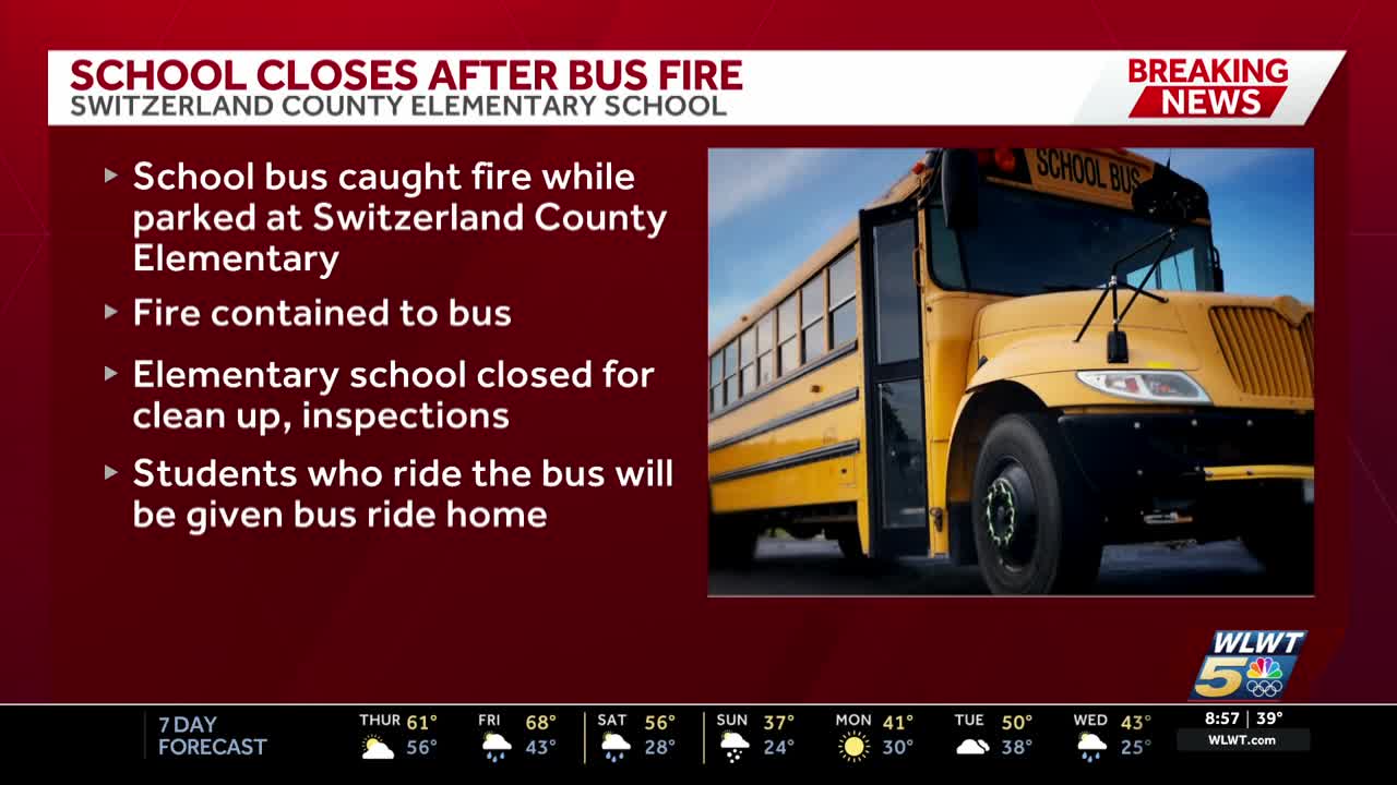 School bus catches fire at southeast Indiana elementary school; classes ...