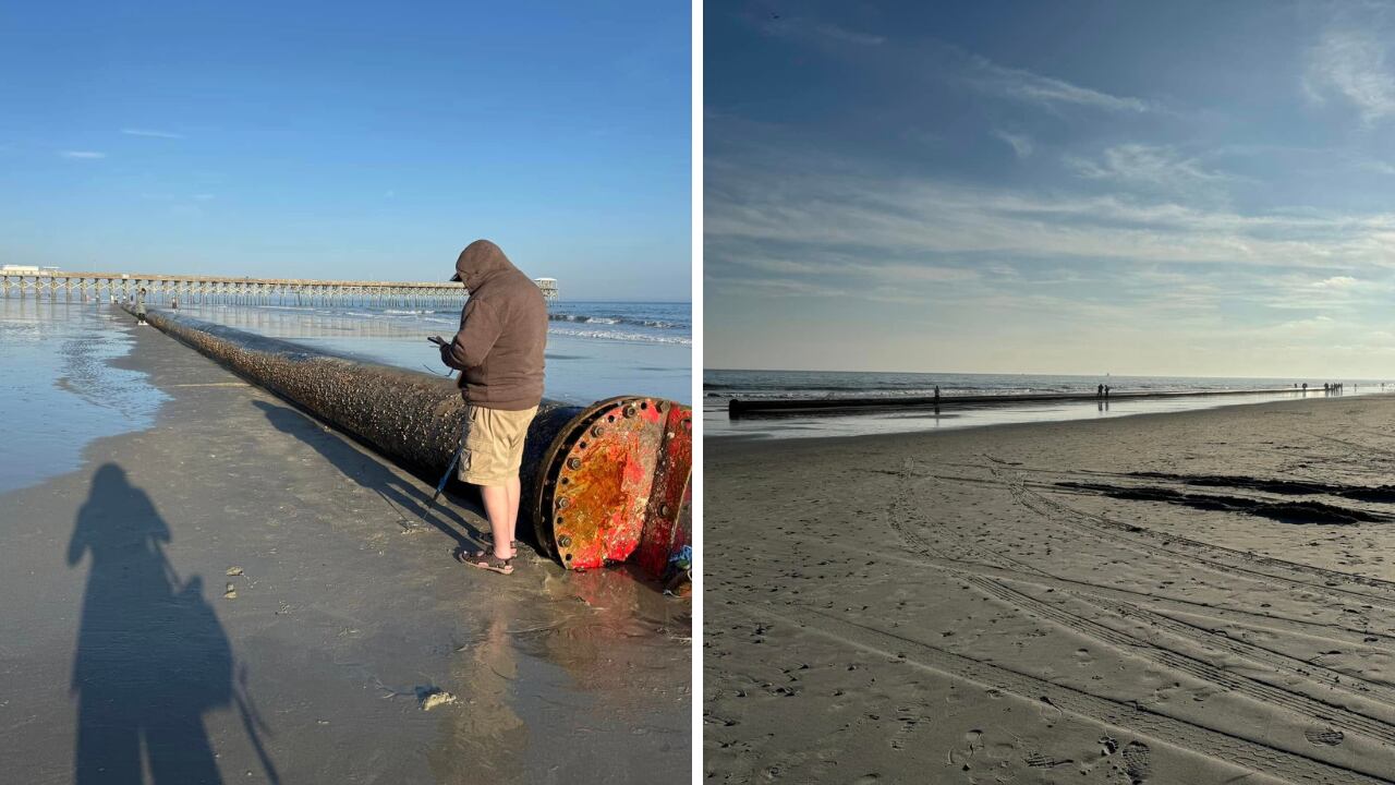 Plans under way to retrieve pipe that washed ashore in Myrtle Beach