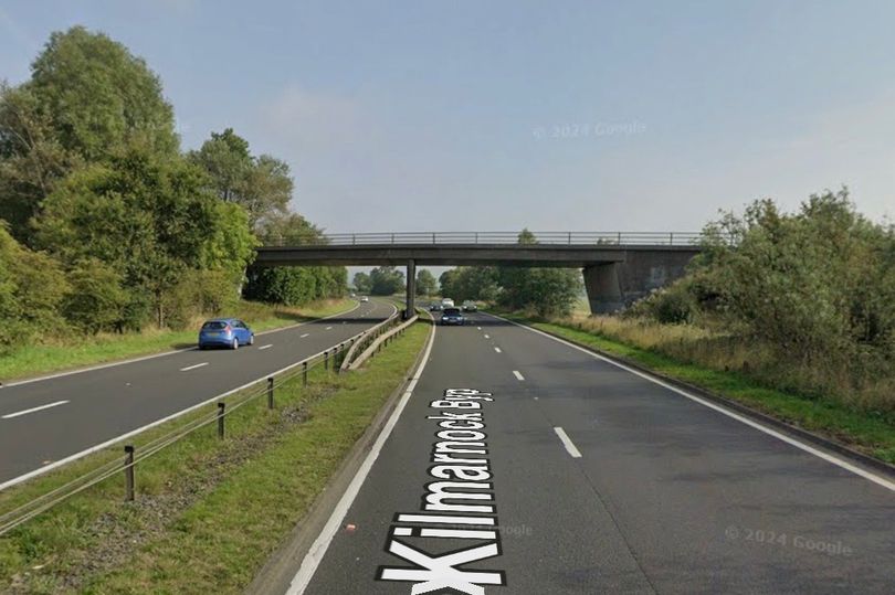 A77 near Kilmarnock closed by crumbling bridge as concrete debris falls ...