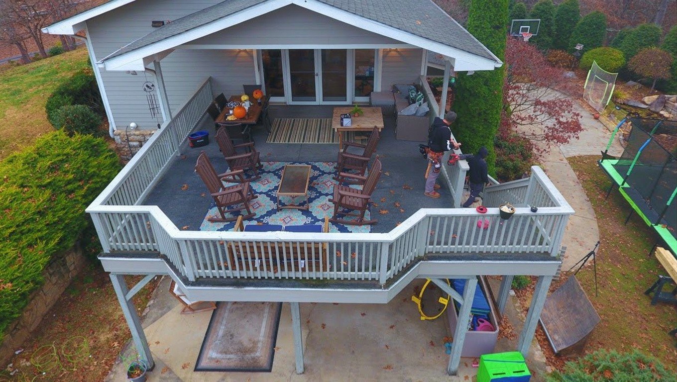 Remodeling a large outdoor deck step by step