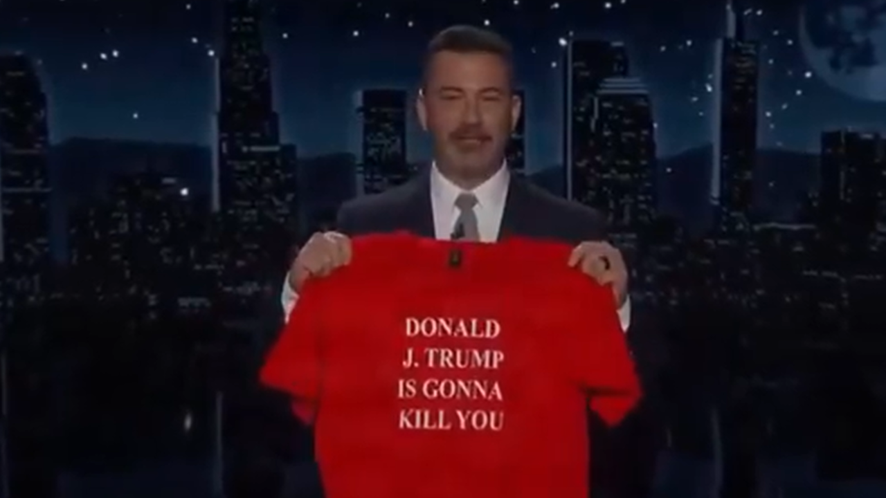 'Donald Trump will kill you': Jimmy Kimmel's red T-shirt dig at ...