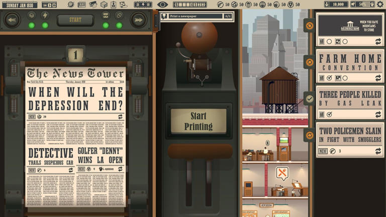 Game review: Build a 1930s New York media empire in 'News Tower'