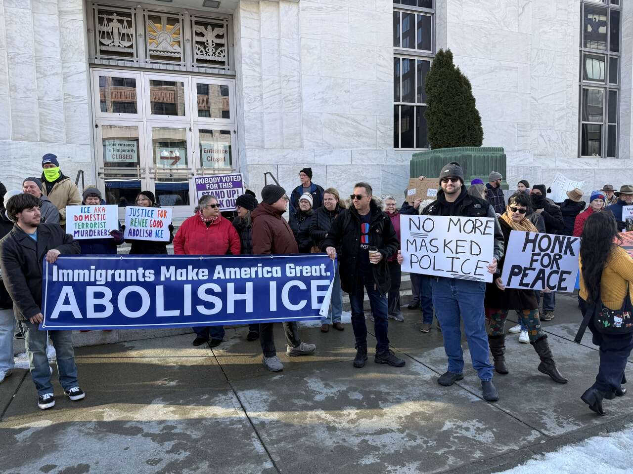 Albany demonstrators protest against ICE after woman's killing in ...