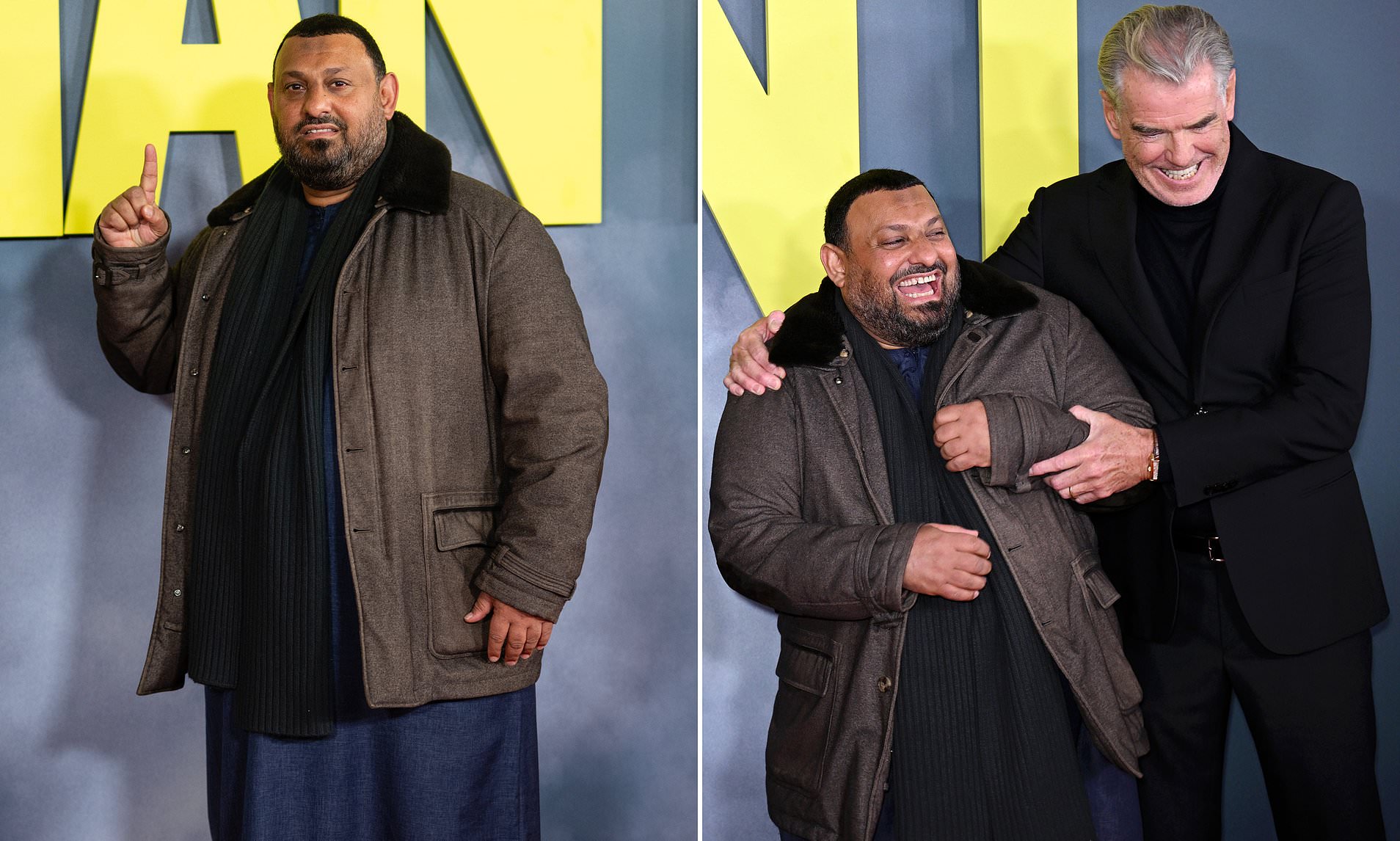 Prince Naseem Hamed joins Pierce Brosnan on the red carpet of the gala ...