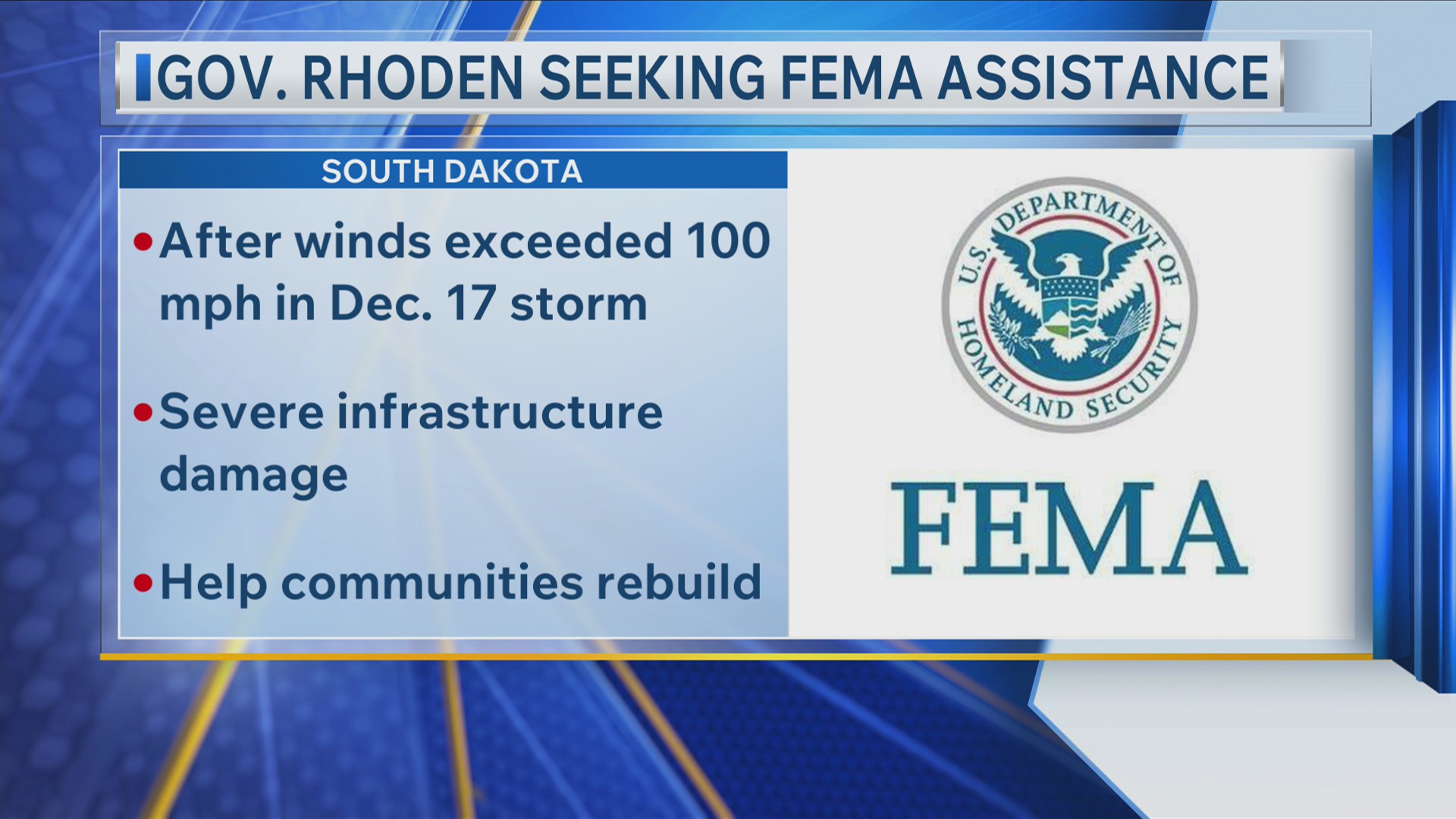 Gov. Rhoden seeking FEMA assistance