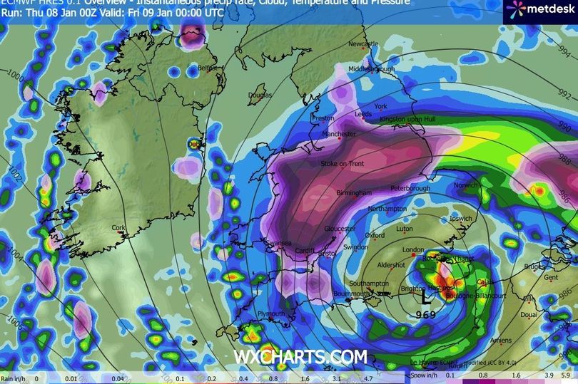 Storm Goretti UK weather maps show exact time and places snow to hit Brits