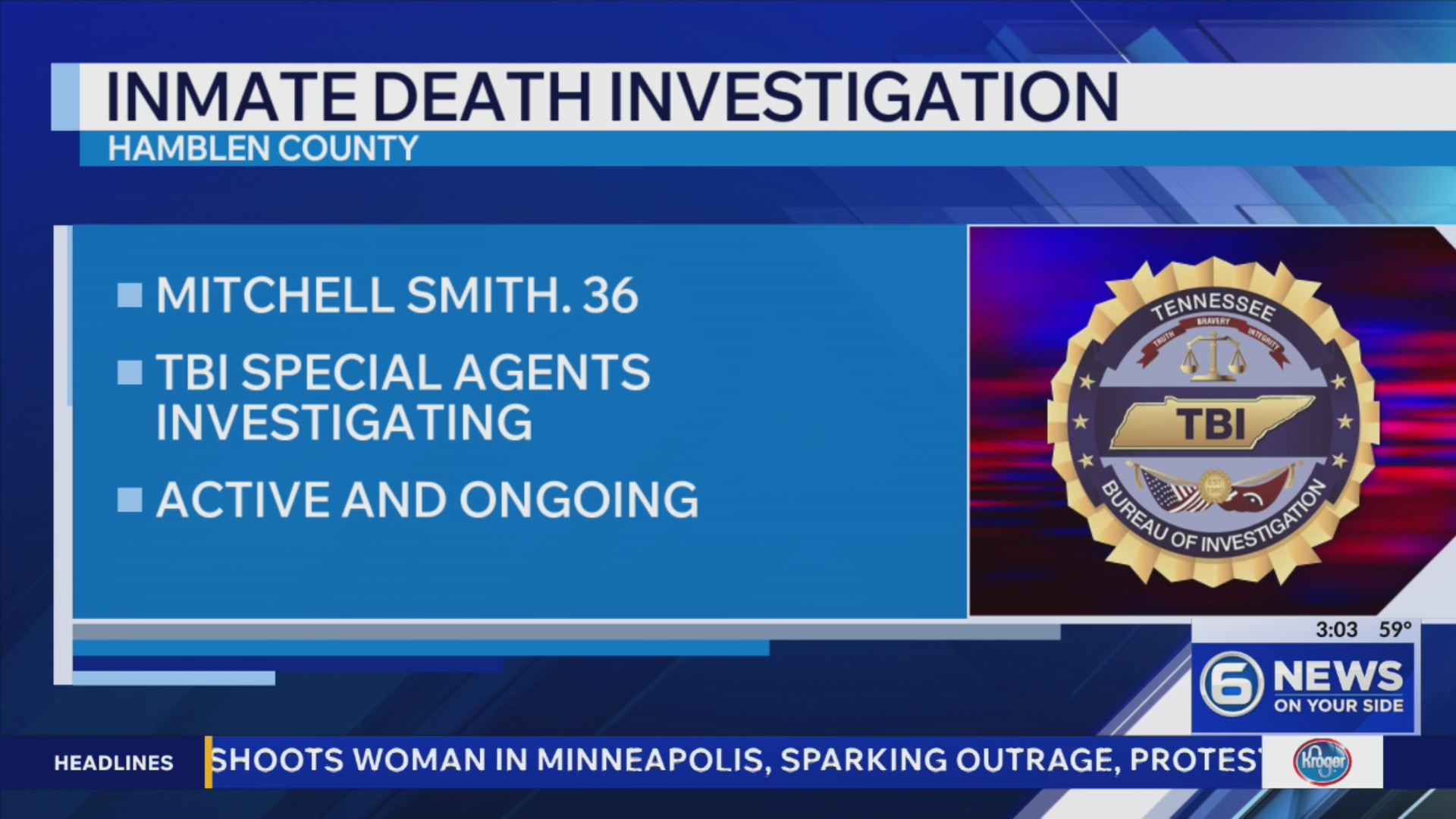 TBI investigates inmate death in Hamblen County Jail