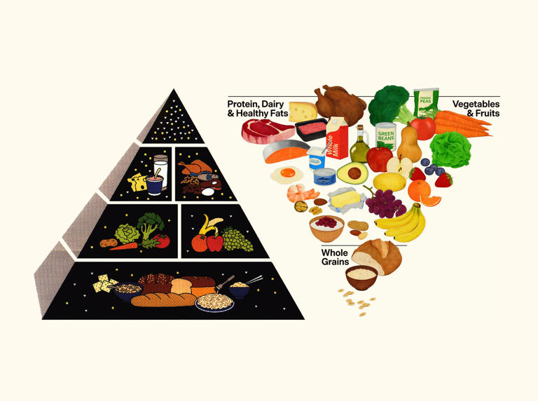 The old food pyramid vs. RFK Jr's 'new pyramid': See how the guidelines ...