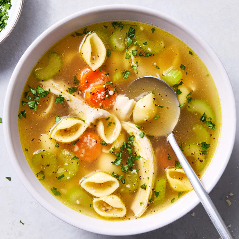 My high-protein chicken noodle soup is good for the soul—and your goals