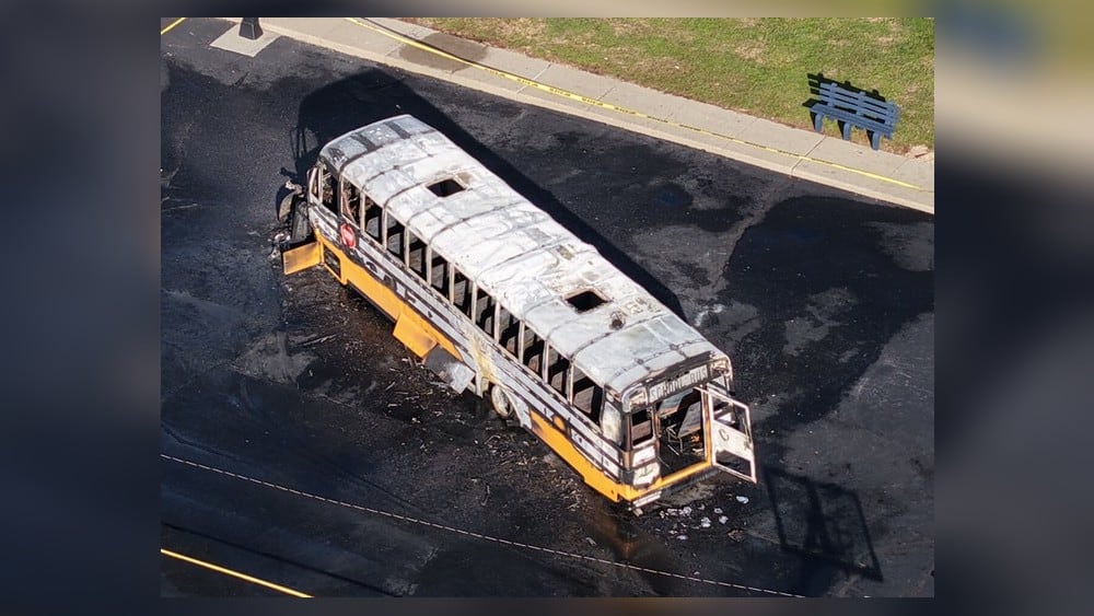 School bus catches fire near elementary school