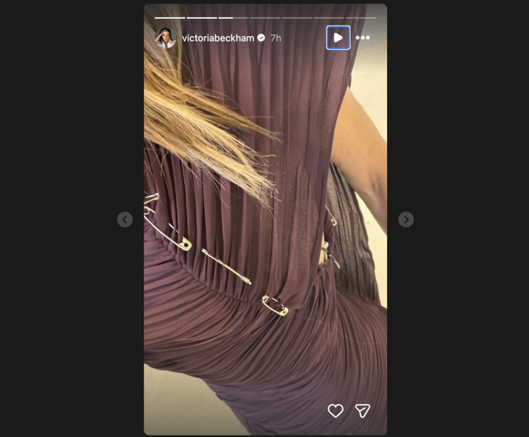 Victoria Beckham slayed in a safety pin-fastened gown — and it might be ...