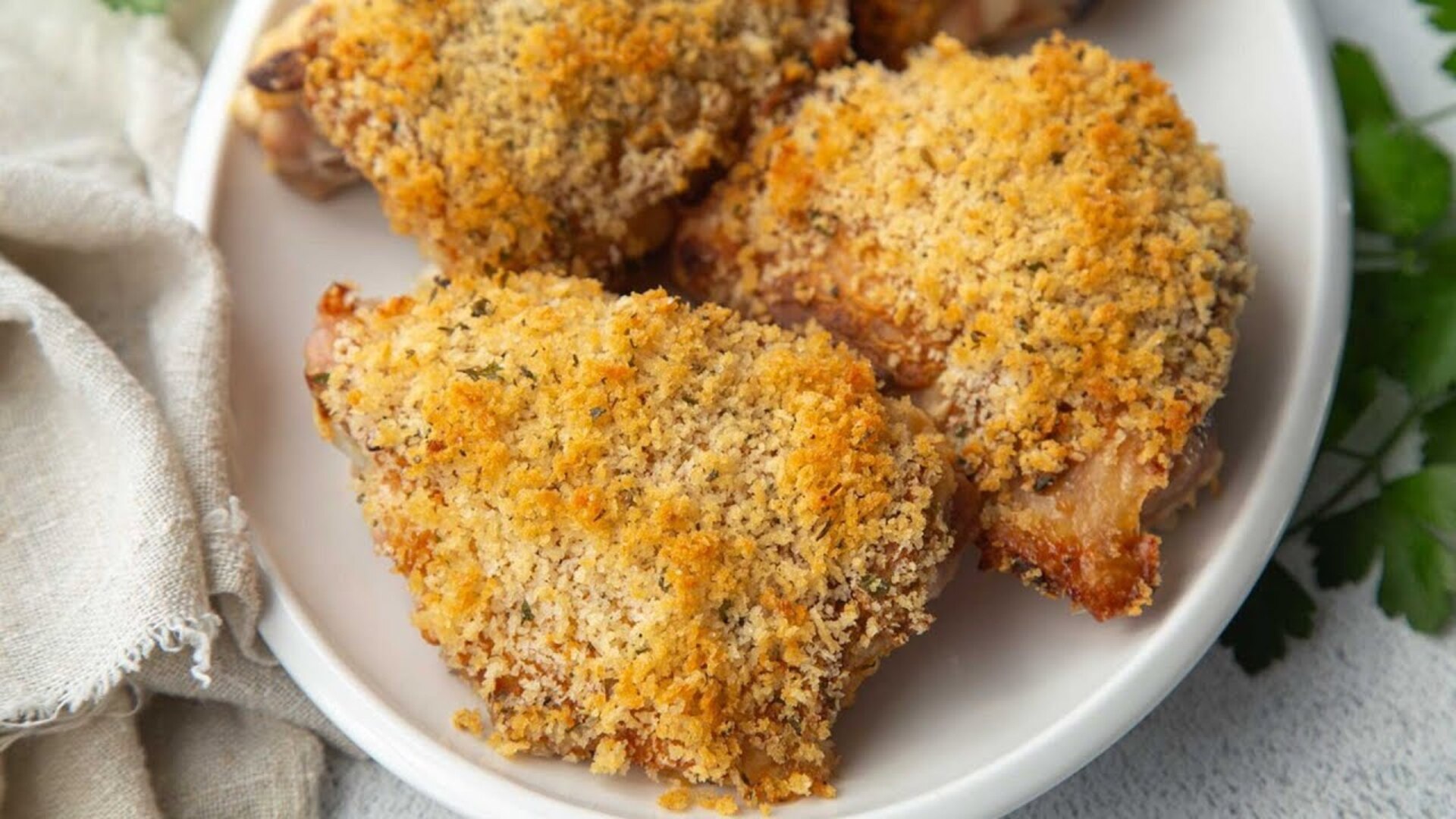 Crispy baked deviled chicken thighs recipe