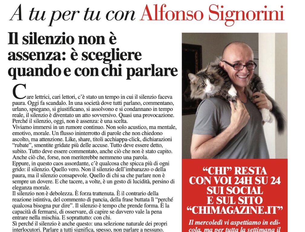 Alfonso Signorini rompe il silenzio. L’editoriale su Chi: «Non è ...