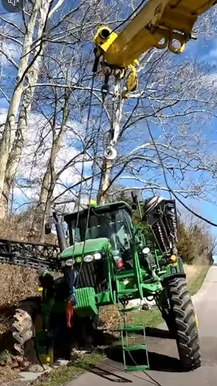 Helping a stranded tractor get moving again