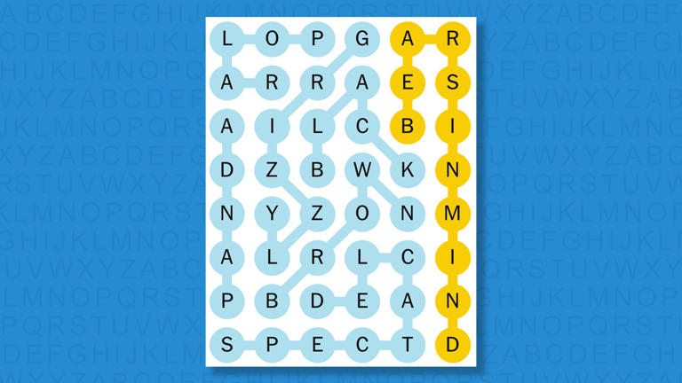 NYT Strands answers for game 677 on a blue background