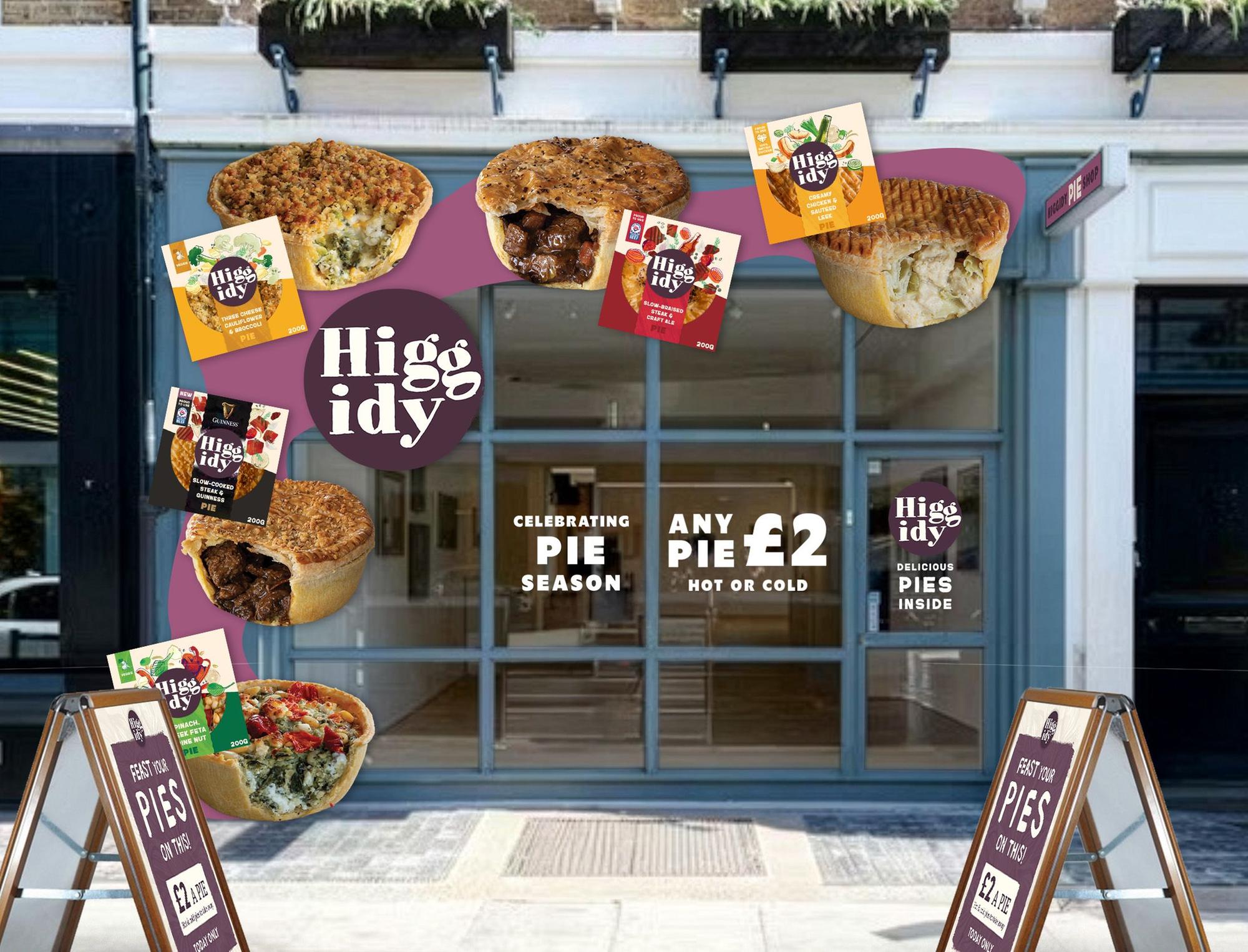 All the flavours you can try at Higgidy's pop-up pie shop in London