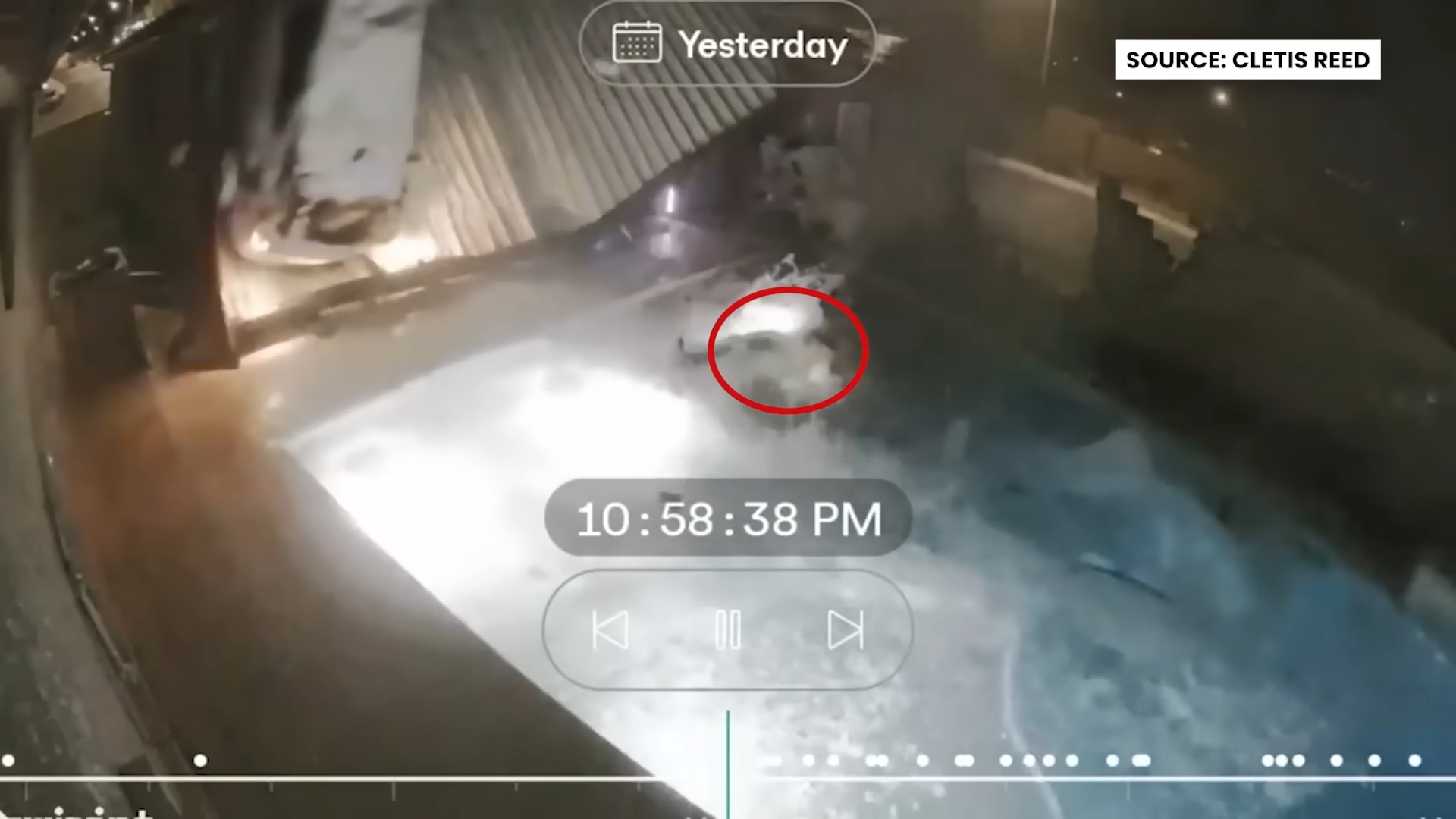 Crime news: Surveillance footage shows suspect crashing into a pool