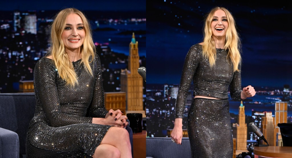 Sophie Turner glimmers in Self-Portrait coords on 'Jimmy Fallon'