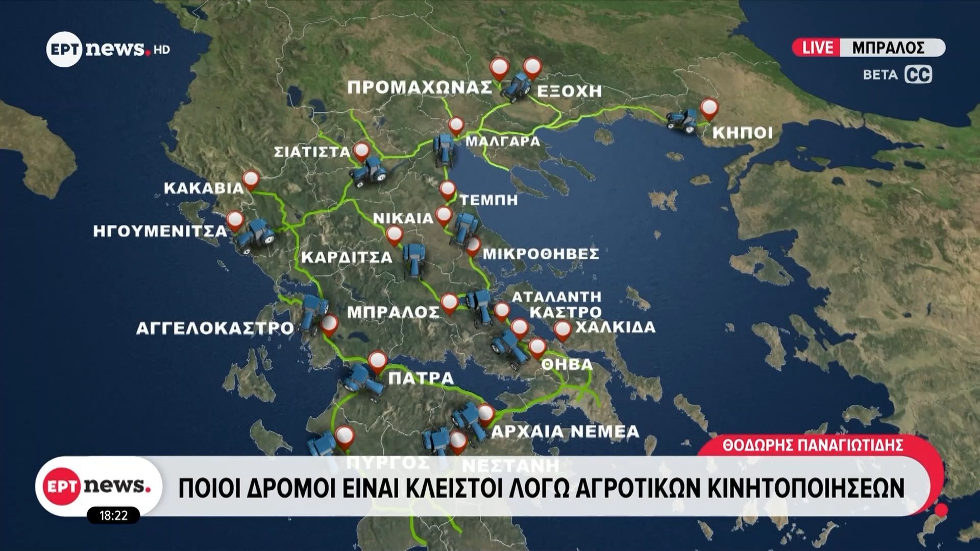 Ποιοι δρόμοι είναι κλειστοί λόγω αγροτικών κινητοποιήσεων