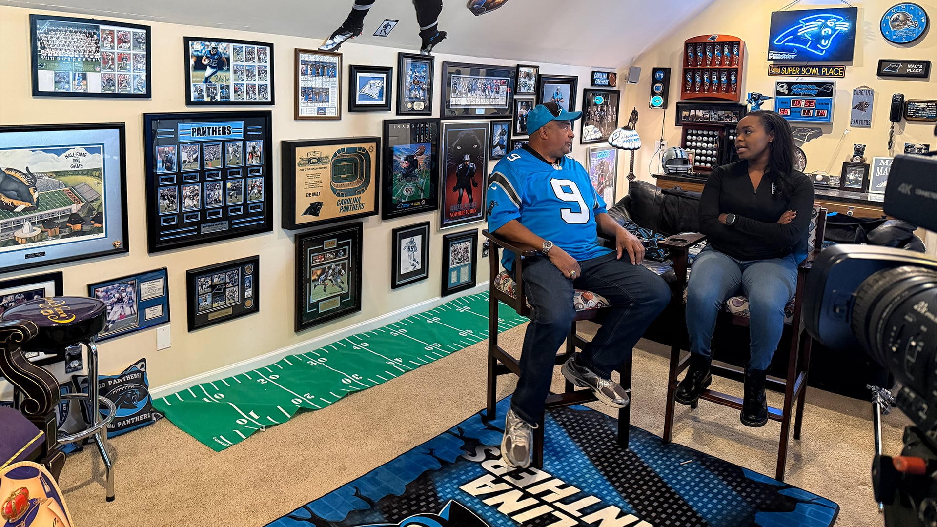 A look inside the ultimate Carolina Panthers man cave