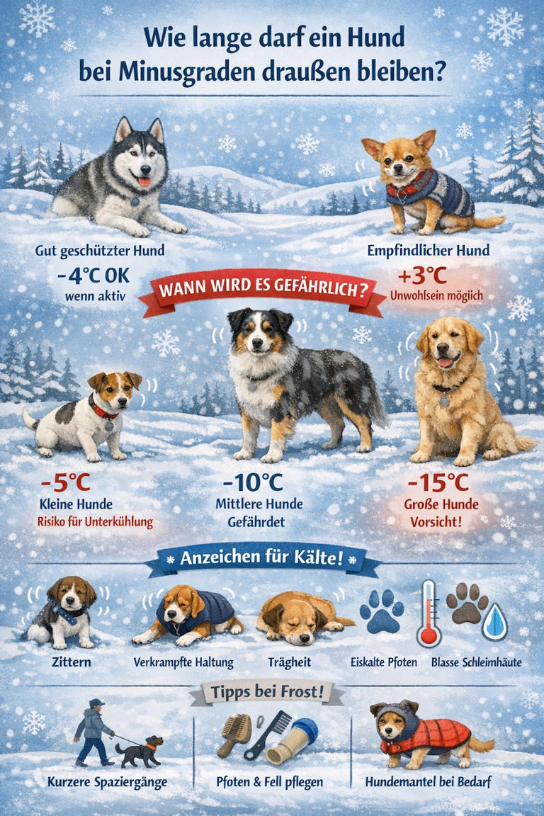 How long can a dog stay outside in subzero temperatures?