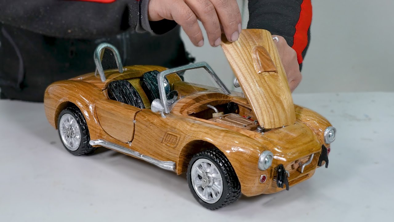 Handcrafted wooden Shelby Cobra | Amazing wood car model build