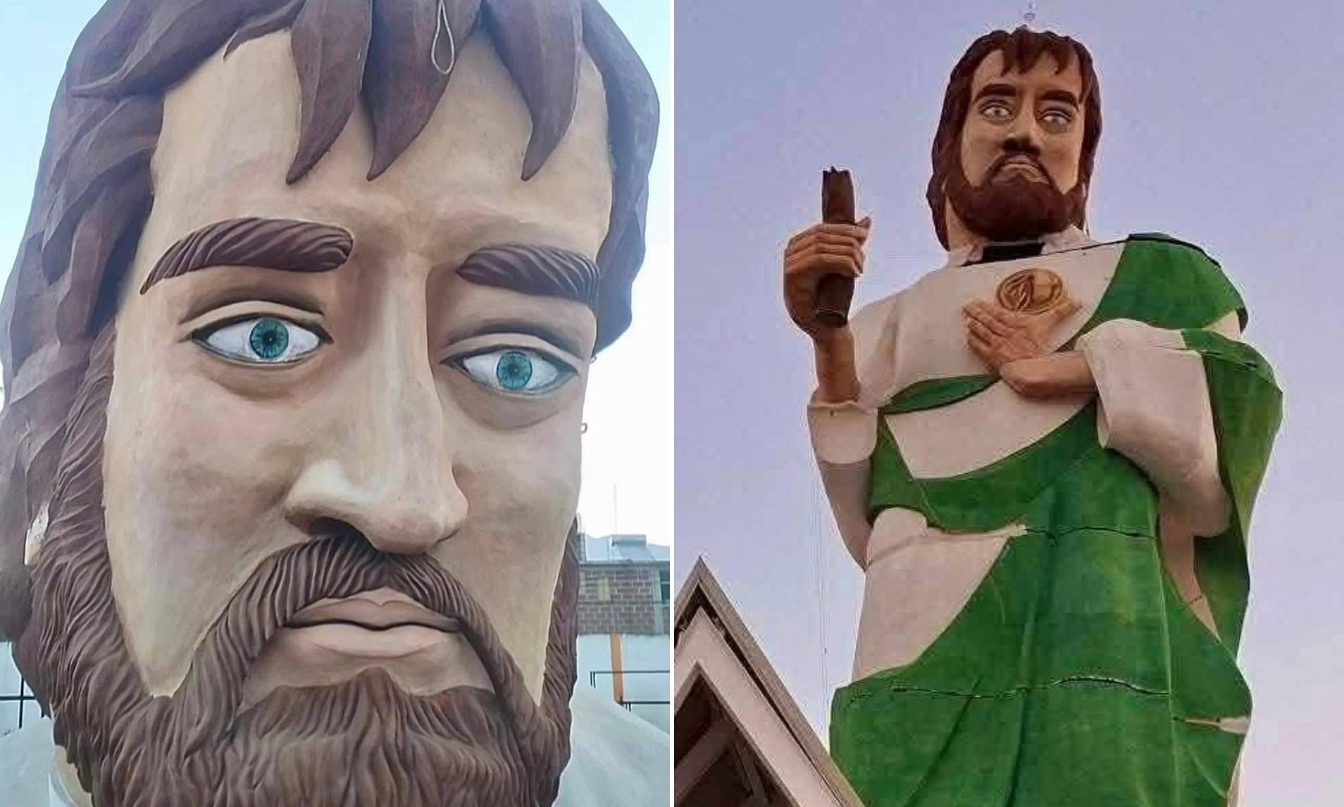 New 100ft religious statue mocked for looking like something from Minecraft