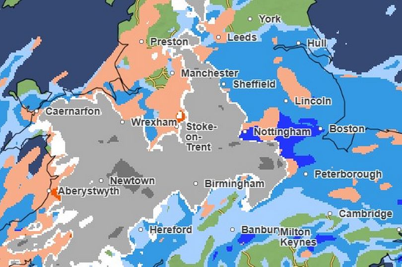 All the UK areas heavy snow is forecast tonight as Storm Goretti hits