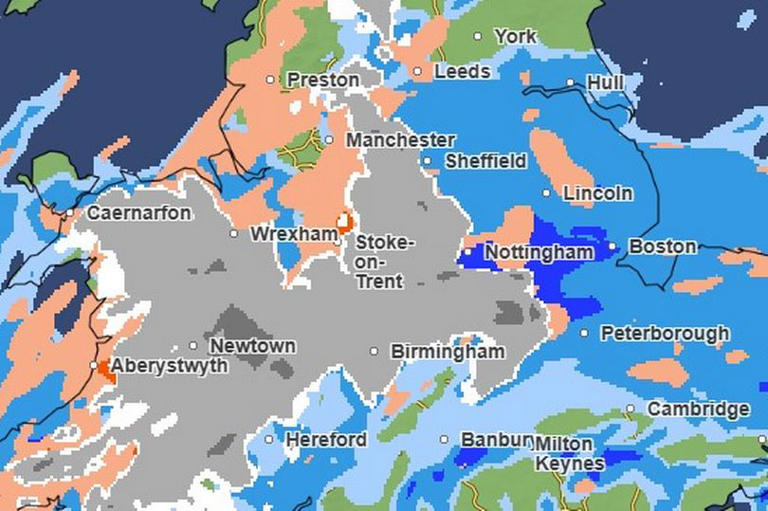 All the UK areas heavy snow is forecast tonight as Storm Goretti hits