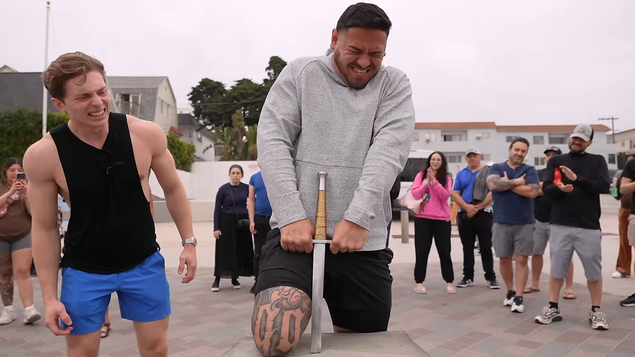 Sword in a stone turned into a $500 challenge