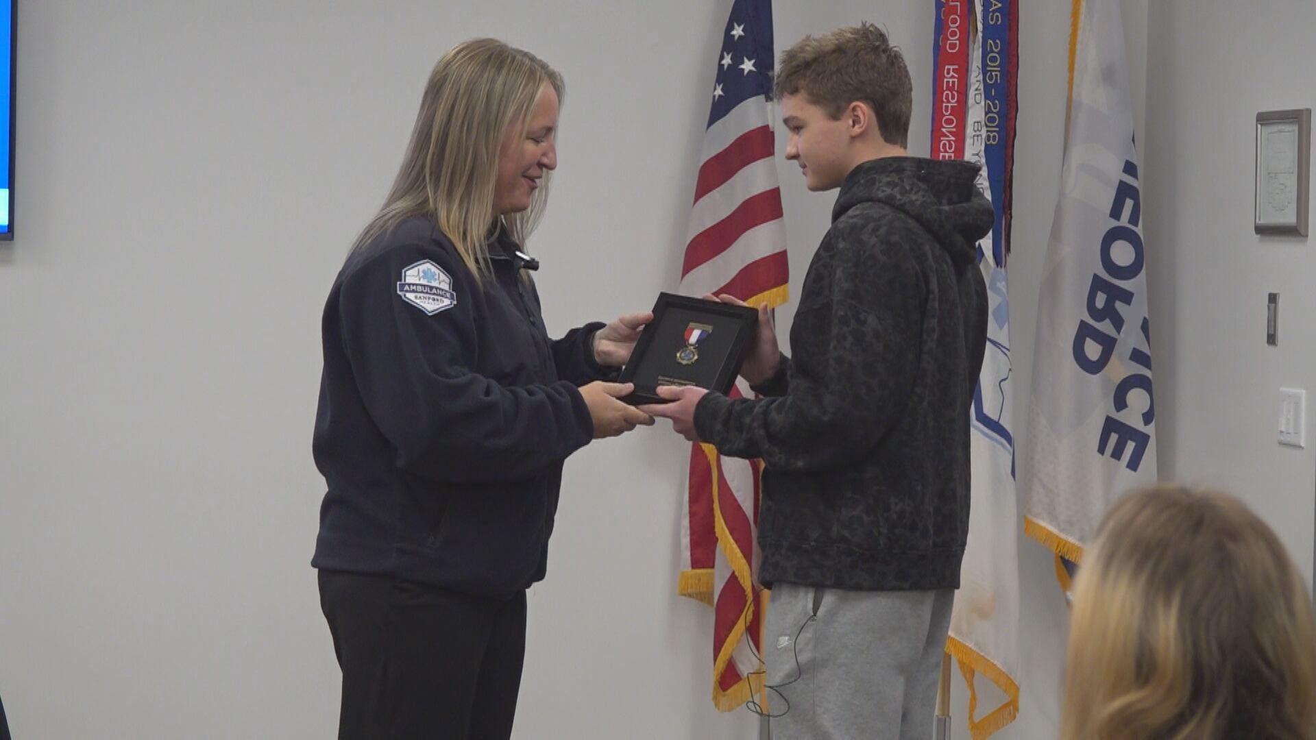 Fargo teen receives lifesaving award after saving father with CPR
