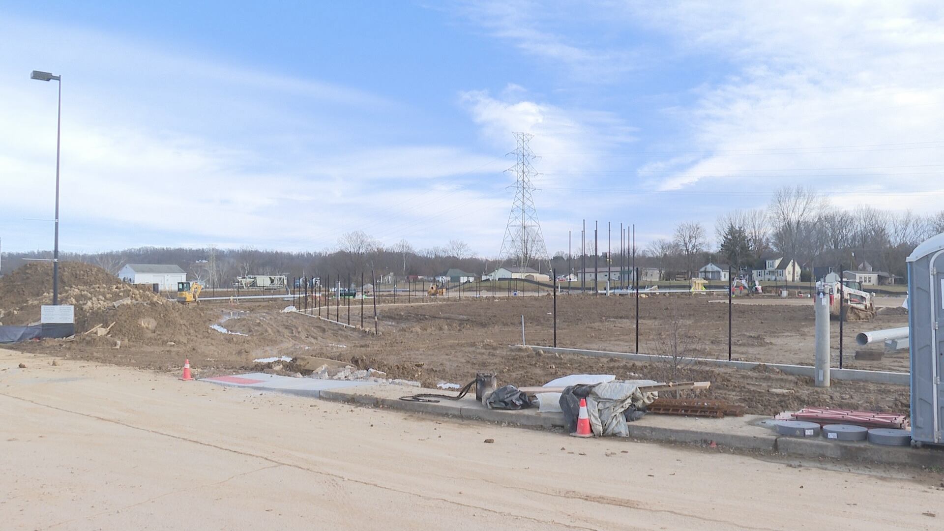 Progress on softball/baseball fields at Erickson All-Sports Facility