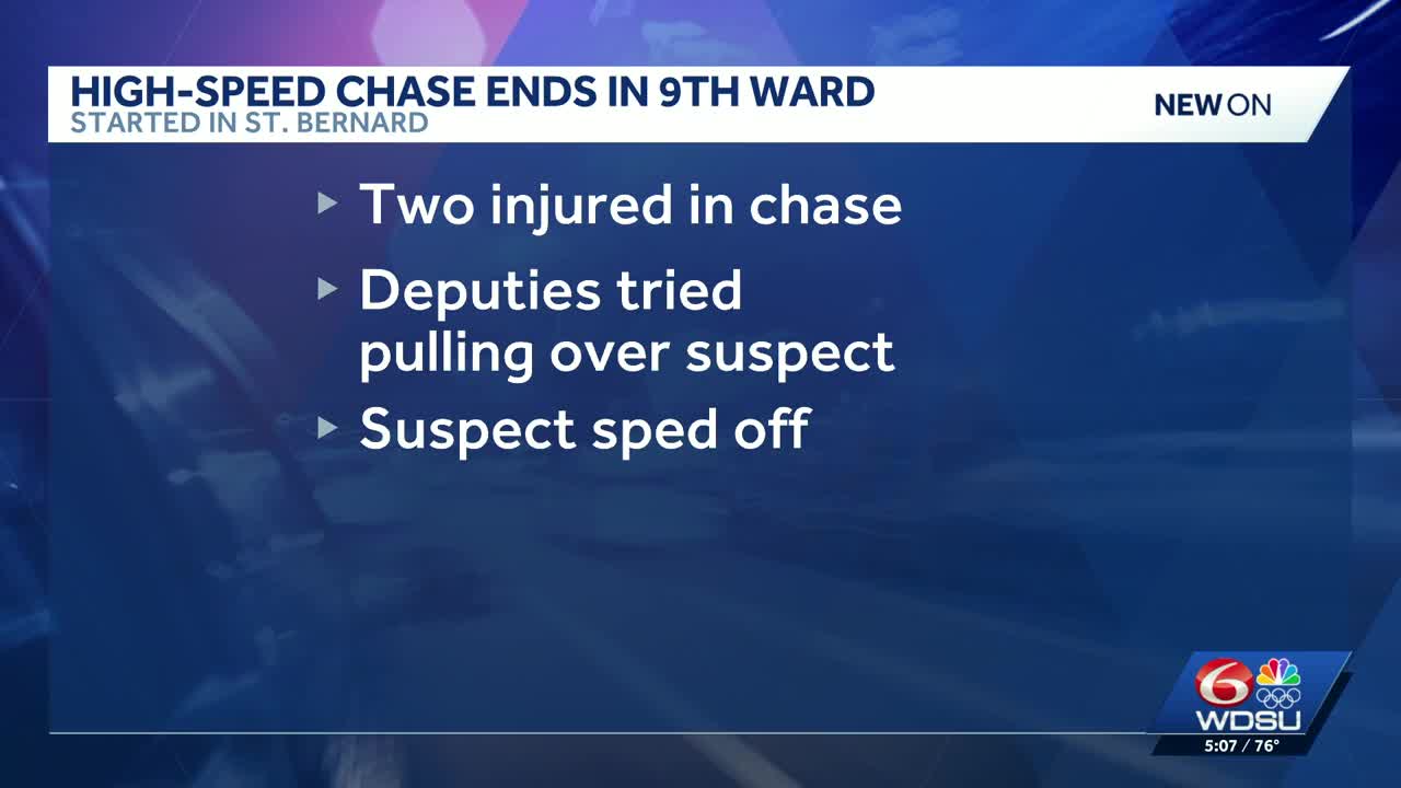 Chase involving St. Bernard deputies injures suspect, innocent bystander