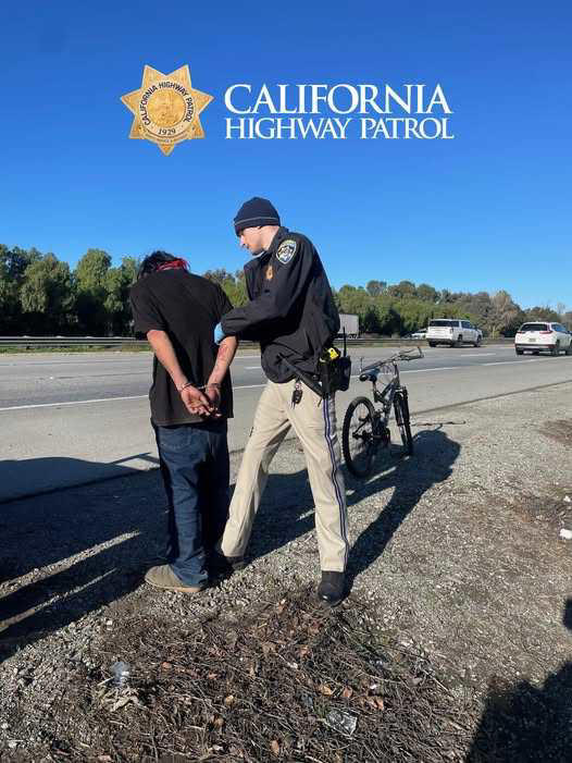 Man arrested for riding bike on the freeway while intoxicated, CHP says