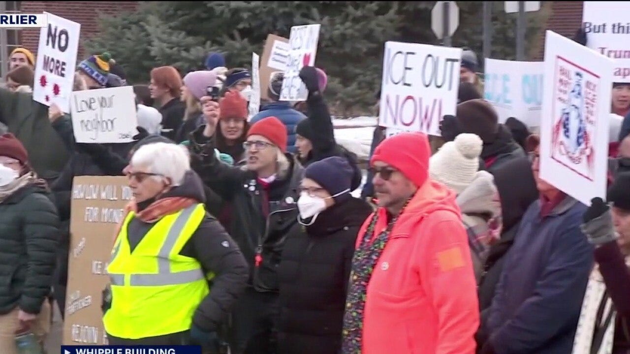 ICE shooting: Protesters, agents clash outside Whipple Building