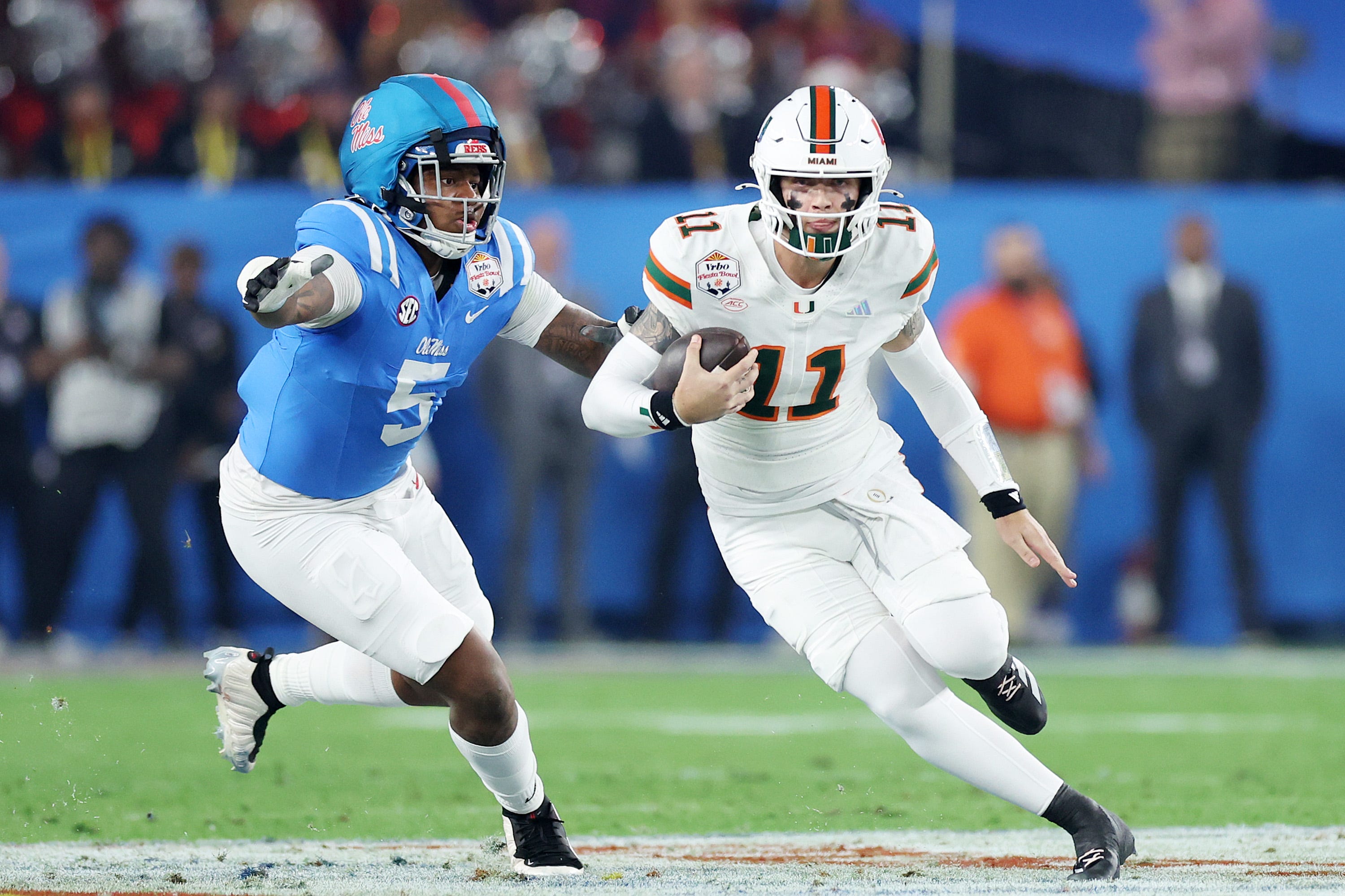 Why is Kam Franklin helmet a guardian cap for Ole Miss vs Miami in ...