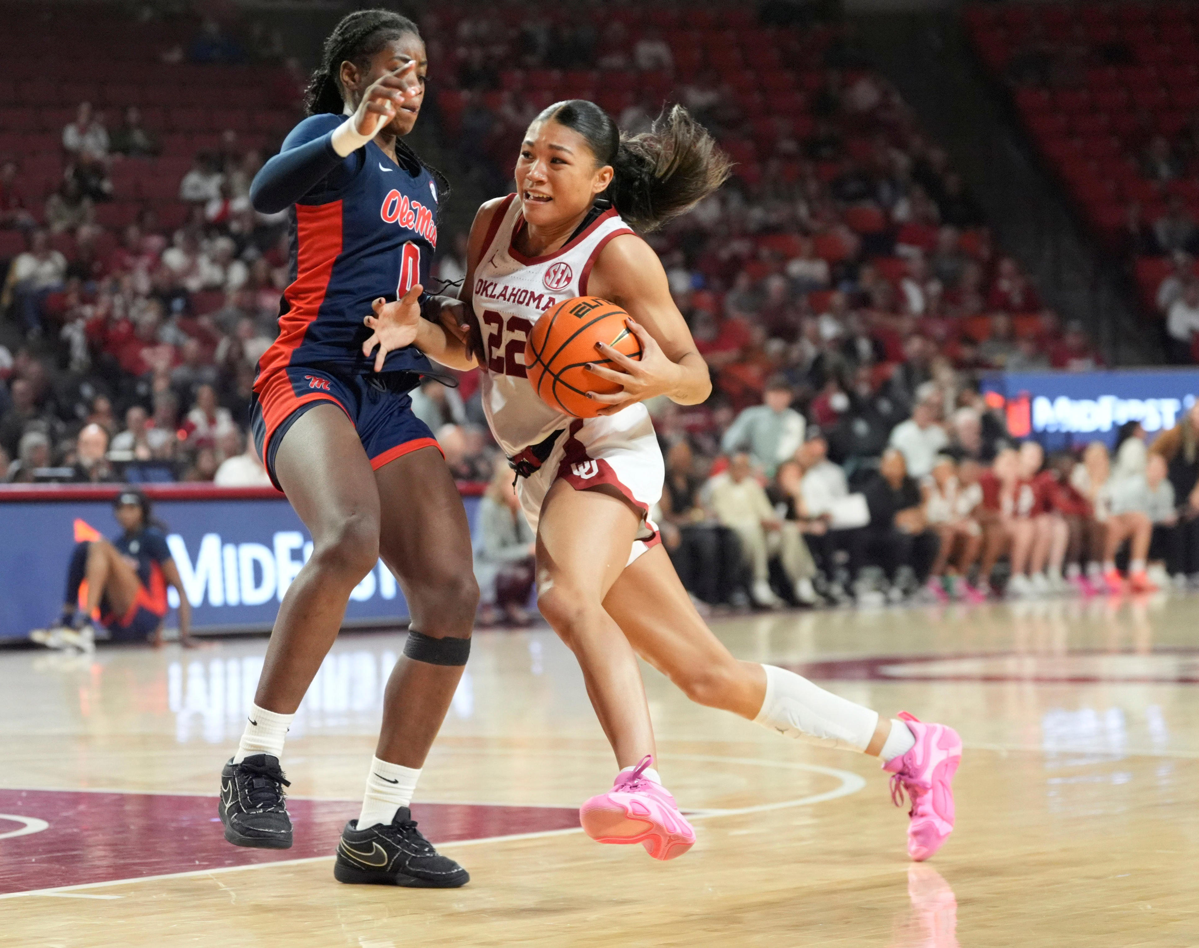 OU women's basketball falls short against Ole Miss in top-25 clash