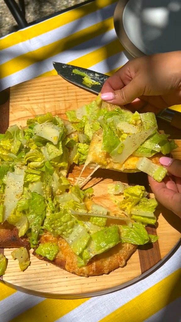 The only thing better than a Caesar salad and pizza is Caesar salad on ...